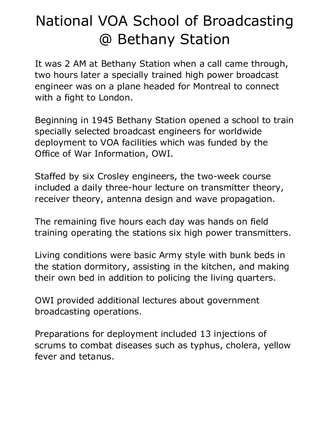 Bethany Opens National VOA School of Broadcasting | National VOA Museum ...