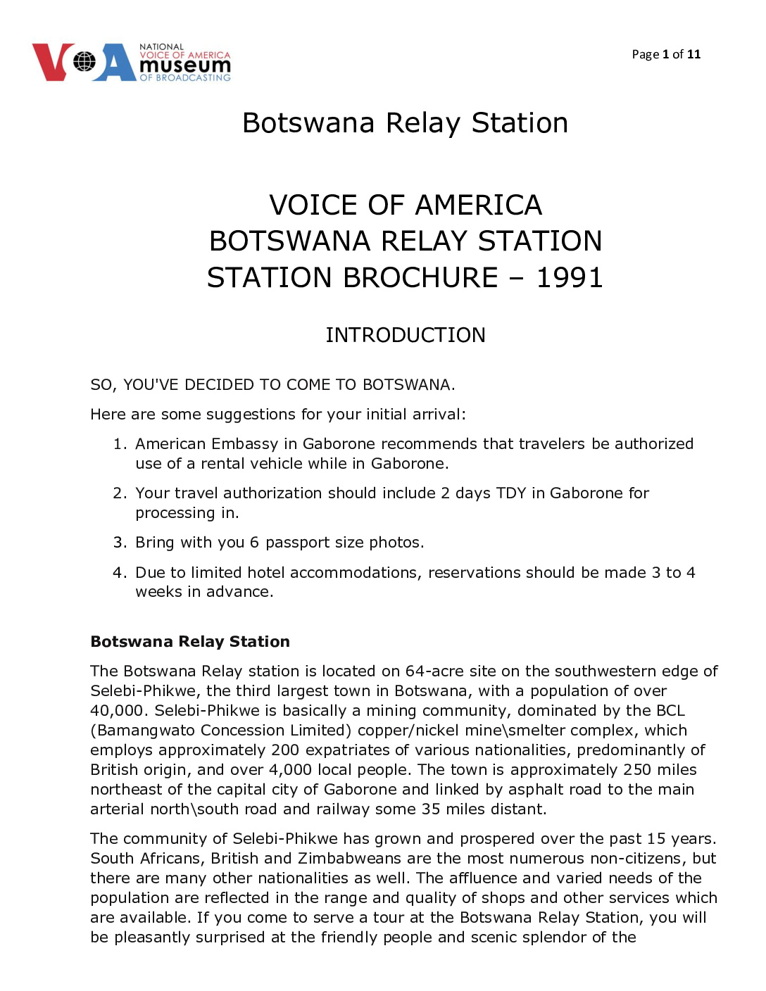 Botswana VOA Relay Station | National VOA Museum of Broadcasting