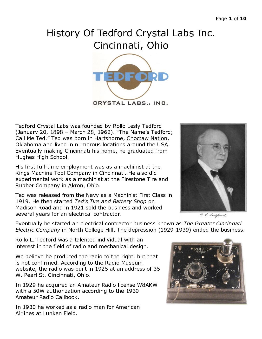 Histoy of Tedford Crystal Labs Final | VOA Museum