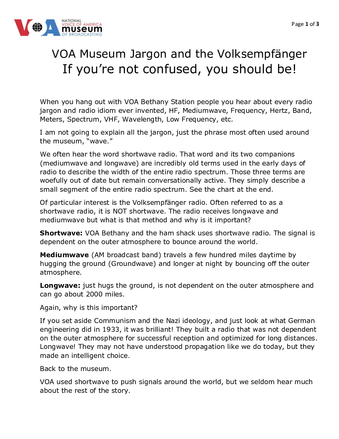 VOA Museum Jargon and the Volksempfänger | National VOA Museum of Broadcasting